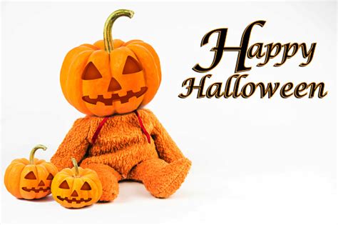 해피 할로윈라는 메시지와 함께 흰색 배경에 할로윈 호박 0명에 대한 스톡 사진 및 기타 이미지 0명 10월 Diy Istock