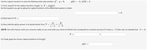 Solved Use The Laplace Transform To Solve The Following