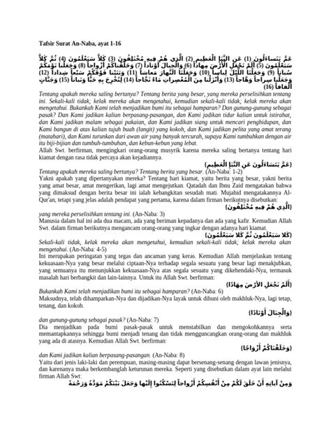 Tafsir Surat An Naba 1 30 Pdf