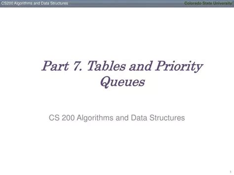 PPT - Part 7. Tables and Priority Queues PowerPoint Presentation, free ...