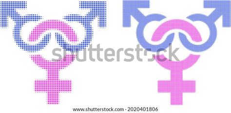 Dotted Halftone Polyandry Symbol Icon Vector Stock Vector Royalty Free