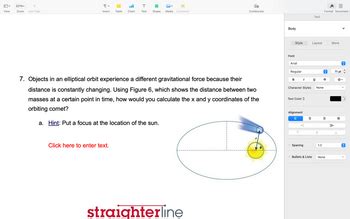 Answered Objects In An Elliptical Orbit Bartleby