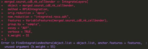 Integratelayers Wont Accept Kweight · Issue 7479 · Satijalabseurat · Github
