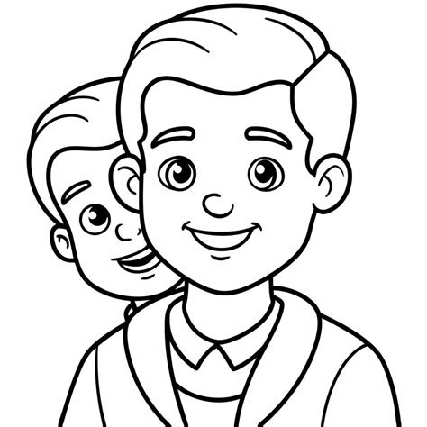 Cartoon Brothers Hugs Illustration Line Art 50994237 Vector Art At