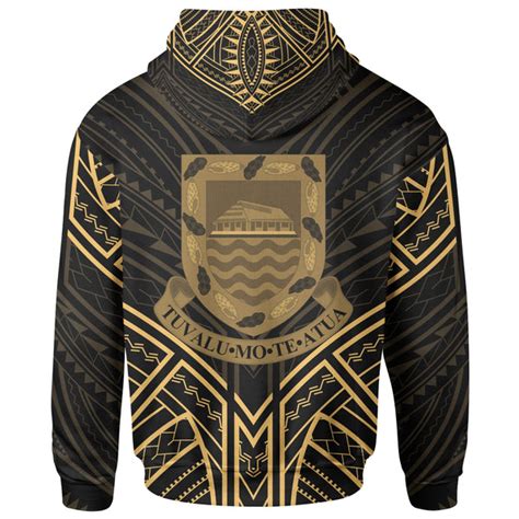 Tuvalu Hoodie Tuvalu Seal Gold Tribal Patterns
