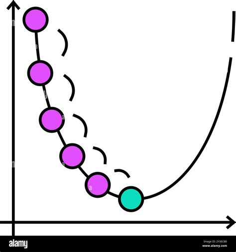 Gradient Descent Algorithm Icon Color Illustration Stock Vector Image