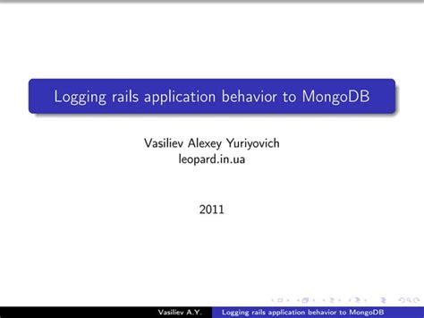 logging rails application behavior to mongodb ppt