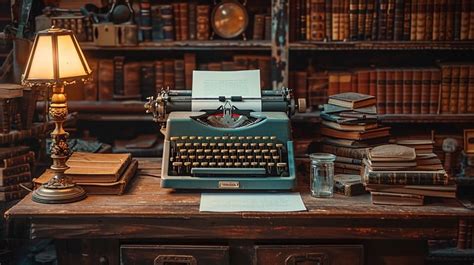Free Cozy Writing Setup Image Typewriter Writing Fireplace