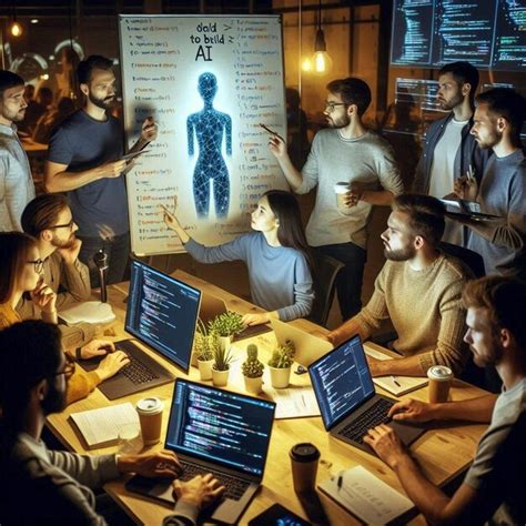 A Team Of Developers Working On An Ai Project Premium Ai Generated Image
