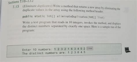 solved sections 7 10 7 12 eliminate duplicates write a