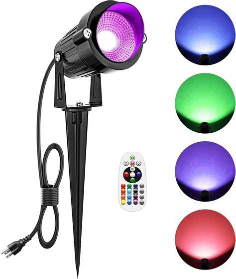 Zuckeo Christmas Spotlights Outdoor Led Spot Lights For Yard 10w Rgb