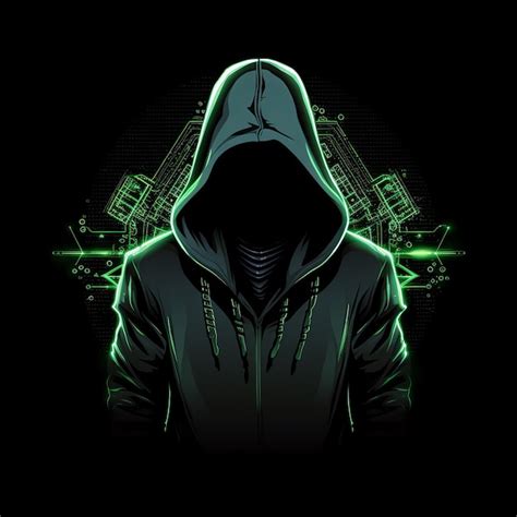 Premium Photo Hooded Hacker Logo Mascot