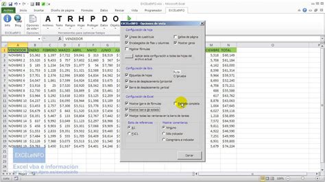 Exceleinfo Mostrar Y Ocultar Elementos De Excel Youtube