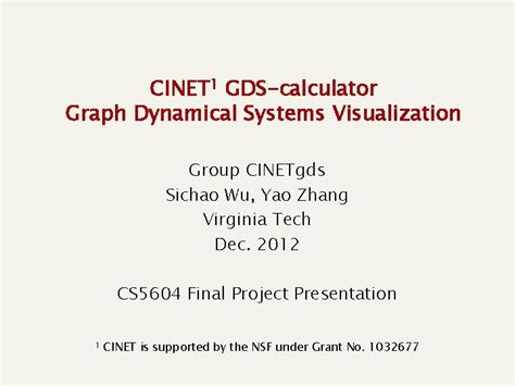 Cinet 1 Gdscalculator Graph Dynamical Systems Visualization Group