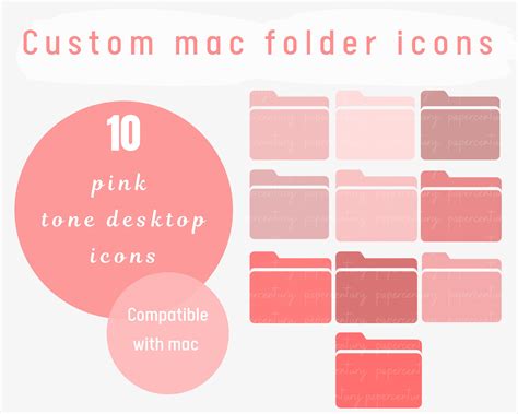 Desktop Folder Icons Pink Mac Desktoppink Desktop Etsy In 2021 Folder