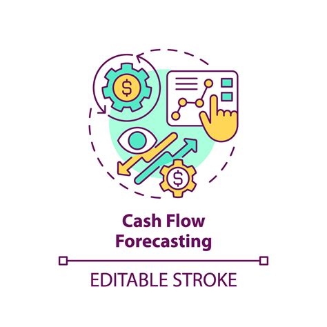 2d Editable Multicolor Cash Flow Forecasting Icon Simple Isolated Vector Thin Line