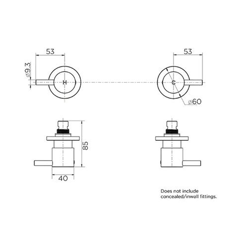 Meir Round Quarter Turn Wall Top Assemblies Designer Bathrooms Plus