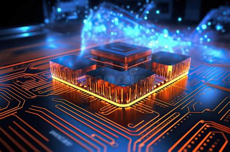 Generative Ai On Theme Of Beautiful Surface Microchip For Design