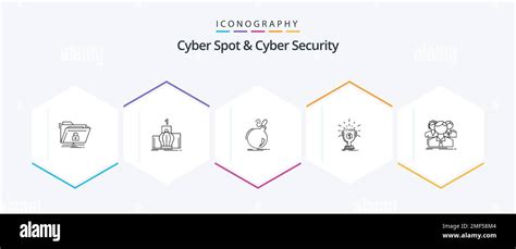 Cyber Spot And Cyber Security 25 Line Icon Pack Including Prize Award