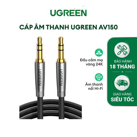 Ugreen 50355 cáp âm thanh 3,5mm cao cấp dài 1m - Thế Giới PC
