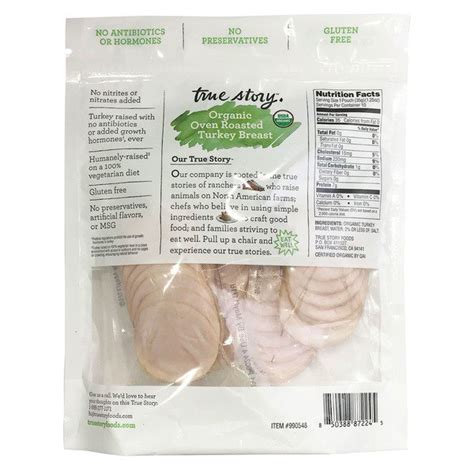 True Story Organic Oven Roasted Sliced Turkey 125 Oz Costco Food