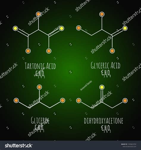 Glycerol Structural Chemical Formula Vector Illustration Stock Vector