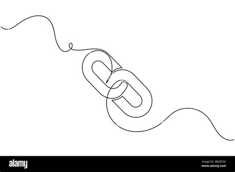 Chain Link Icon Continuous One Line Drawing Isolate Outline Vector