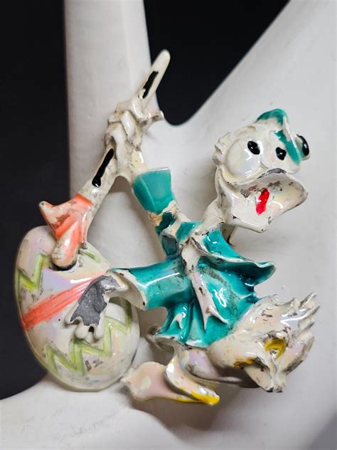 Rare Vtg WALT DISNEY PRODUCTIONS Donald Duck Painting Gem