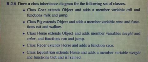 Solved R 26 Draw A Class Inheritance Diagram For The