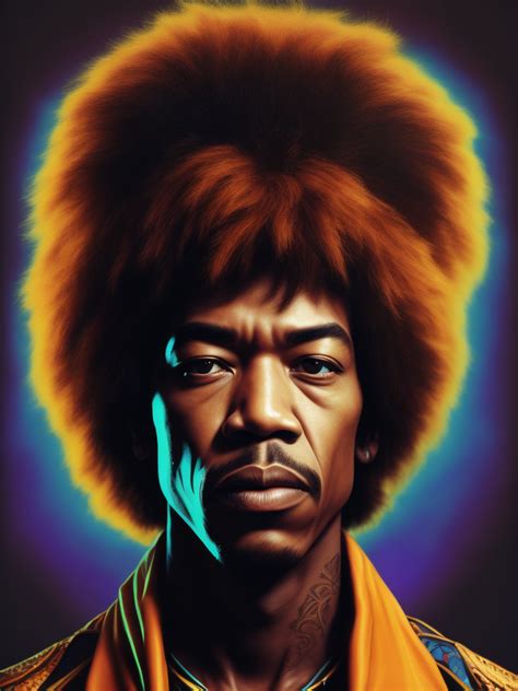 Premium Free Ai Images Jimi Hendrix Face Front View Color Photography