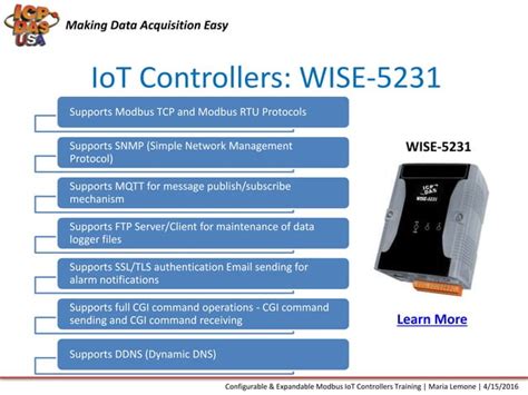 Configurable And Expandable Modbus Iot Internet Of Things Controllers Ppt