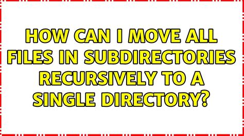 Ubuntu How Can I Move All Files In Subdirectories Recursively To A Single Directory Youtube