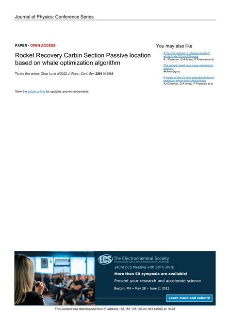 pdf rocket recovery carbin section passive location based on whale