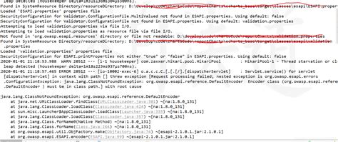 在spring Boot中使用esapi报错 Javalangclassnotfoundexception Orgowasp