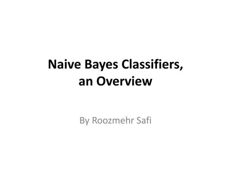 ppt naive bayes classifiers an overview powerpoint presentation