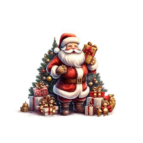 Acuarela Santa Claus Dibujo Png Gratis Foto Premium