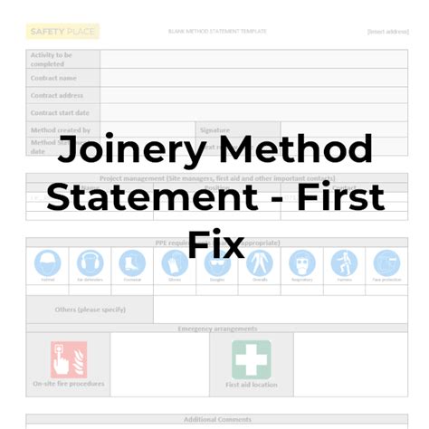 Joinery Method Statement First Fix Safety Place