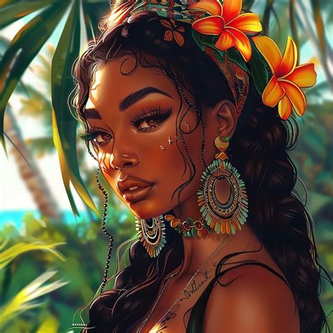 Premium Vector Beautiful Jamaican Girl On A Island
