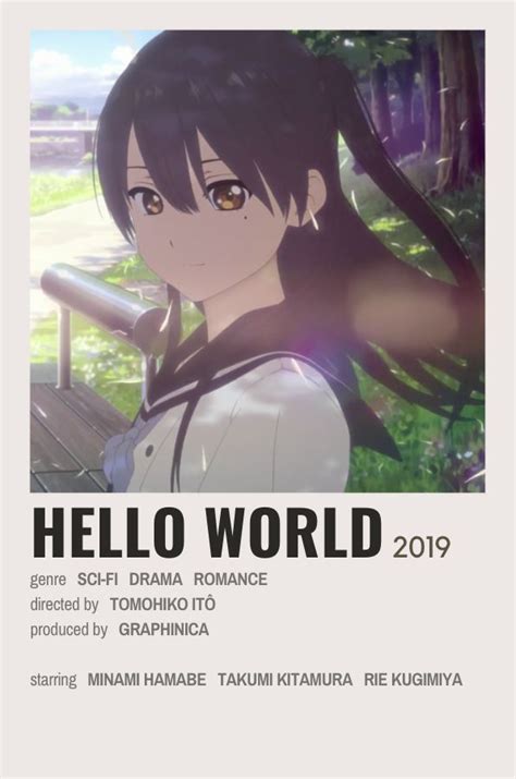 Hello World Minimalist Movie Poster Anime Films Anime Titles