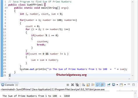 Java Program To Find Sum Of Prime Numbers