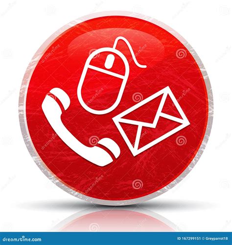 Contact Icon Metallic Grunge Abstract Red Round Button Illustration