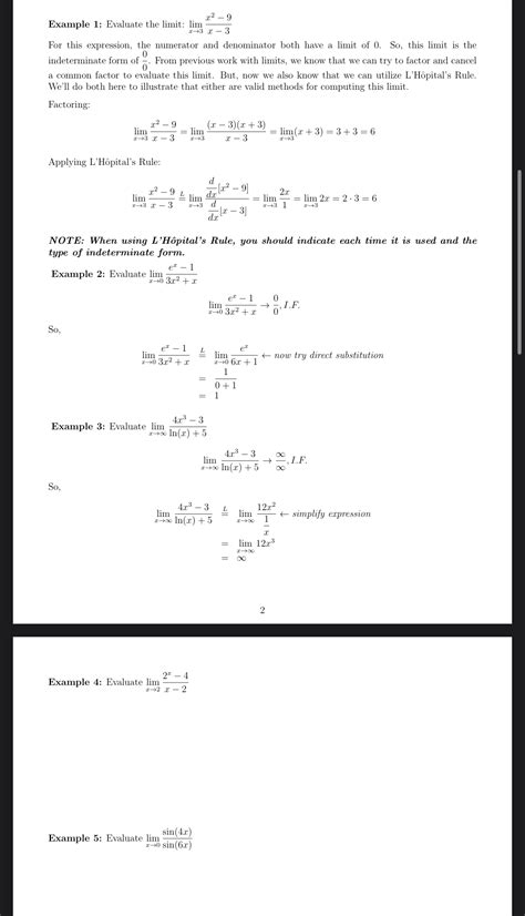 Solved Example 1 Evaluate The Limit Limx→3x2 9x 3for This