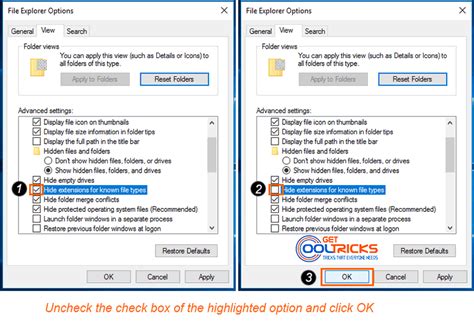 Changing The File Name Extensions On Windows Get Cool Tricks