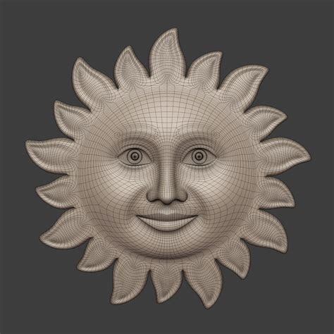Sun Face 3d Model Turbosquid 2223057