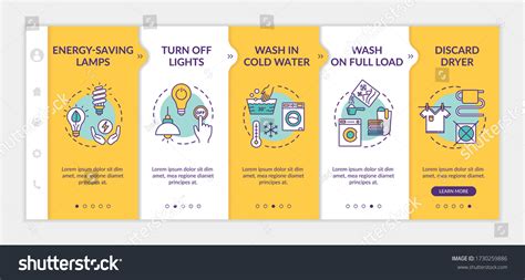 Energy Saving Tips Onboarding Vector Template Stock Vector Royalty Free 1730259886 Shutterstock