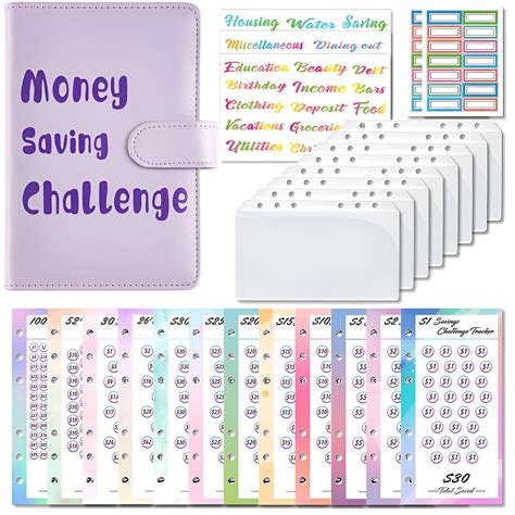 Ccocc Budget Binder Gentle Candy Pink Faux Leather Budget Binder With