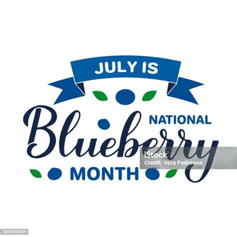 전국 블루베리의 달 7 월의 연례 행사 타이포그래피 포스터 배너 스티커 셔츠 등을 위한 벡터 템플릿 7월에 대한 스톡 벡터 아트 및 기타 이미지 Istock