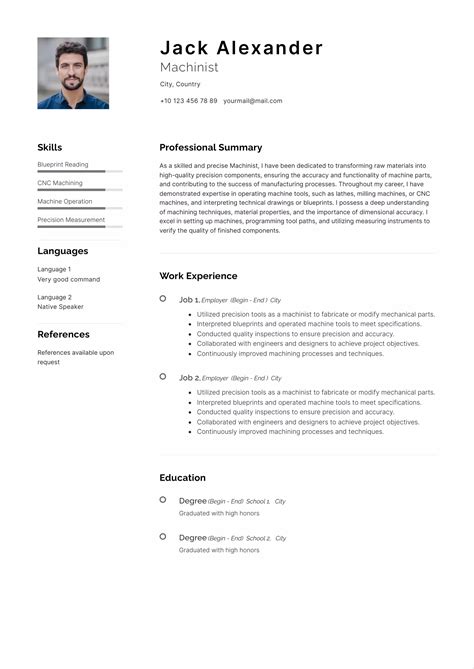 Machinist Resume Templates To Get That Job