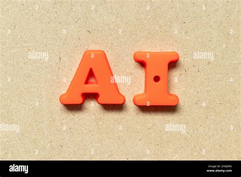 Plastic Alphabet Letter In Word Ai Abbreviation Of Artificial Intelligence On Wood Background