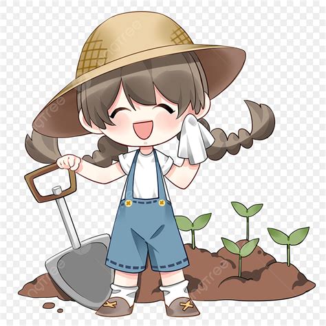 植樹節人物插畫 種樹的的小孩 灰色的鏟子 紅色的土壤 植樹節人物和樹苗 灰色的鏟子 植樹節人物插畫素材圖案PSD和PNG圖片免費下載